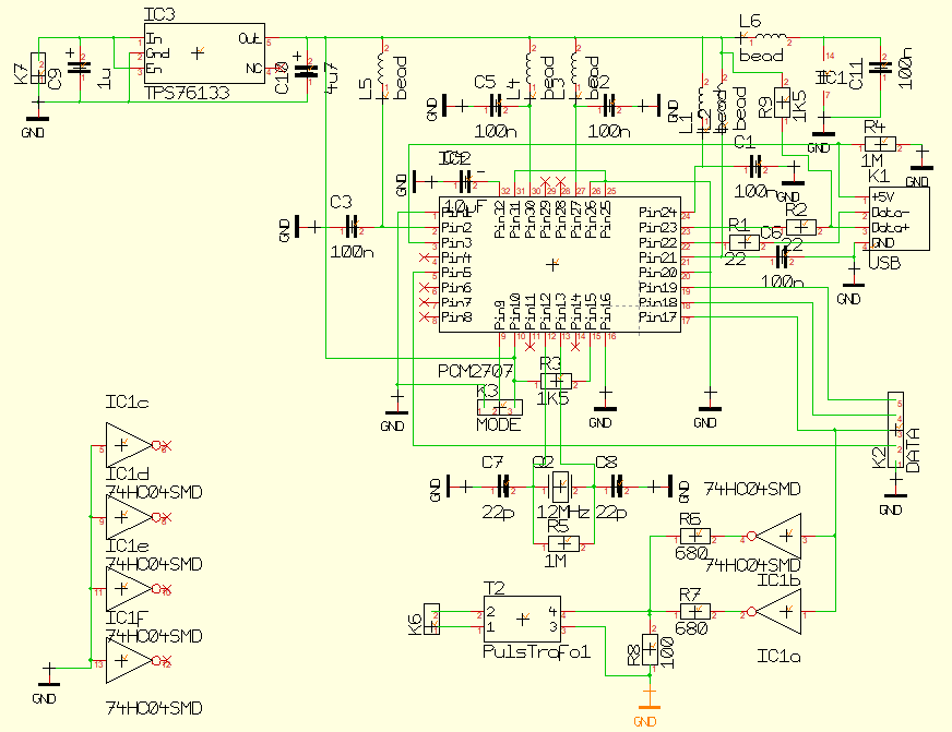 PCM2707 USB to SPDIF (and I2S) converter :: T5! DIY Audio Software & Hardware